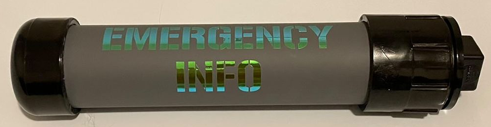 Emergency Information Tube Gray-Black – TNC Crates